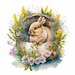 Watercolor Easter Bunny Sublimation PNG, Easter Bunny Baby in a Basket ...