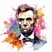 Watercolor Abraham Lincoln Digital Clipart, Abe Lincoln Sublimation PNG ...