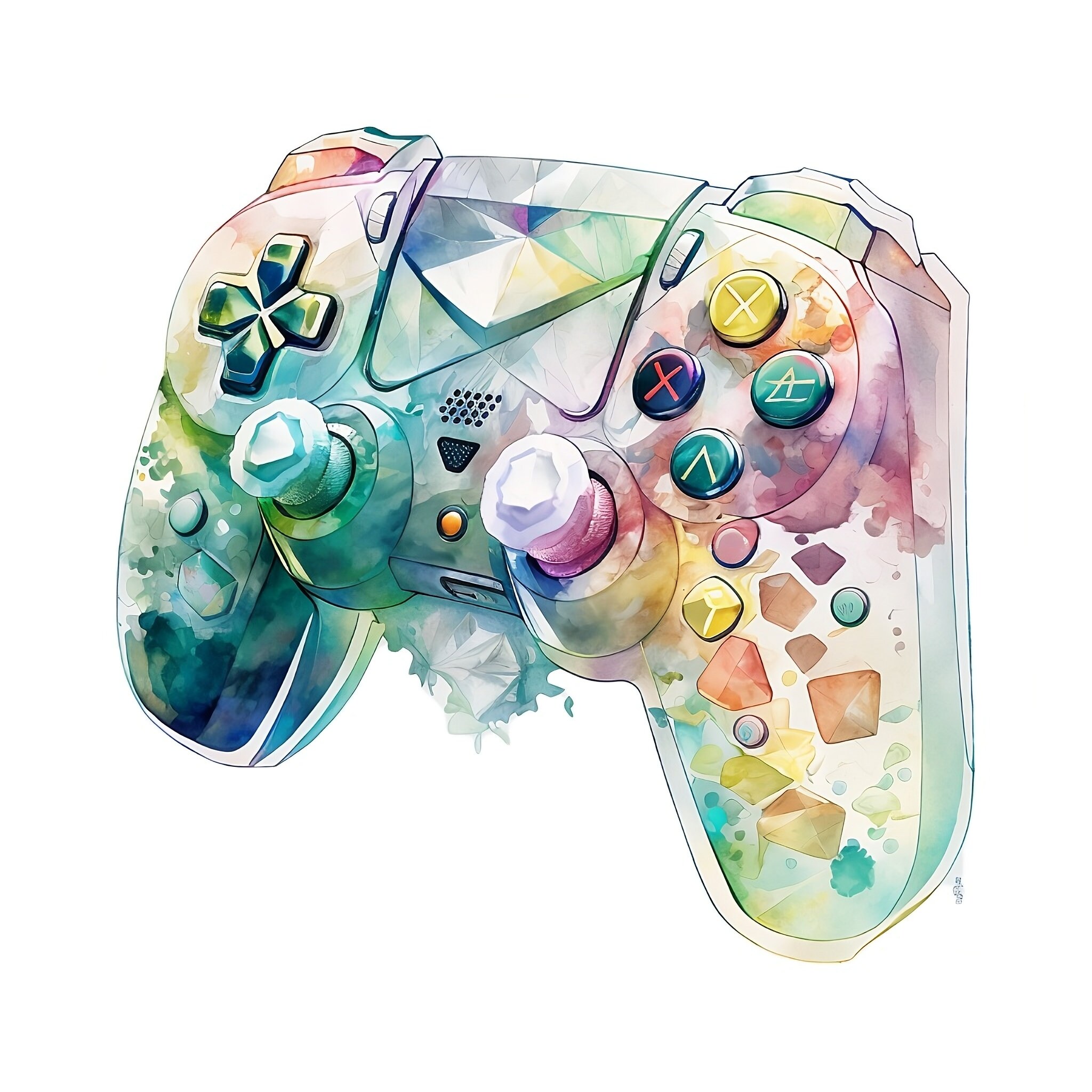 Watercolor Gaming Controller PNG Ps Controller Sublimation - Etsy