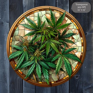28 Marijuana Leaf Stained Glass PNG, Weed Suncatcher Sublimation Bundle ...