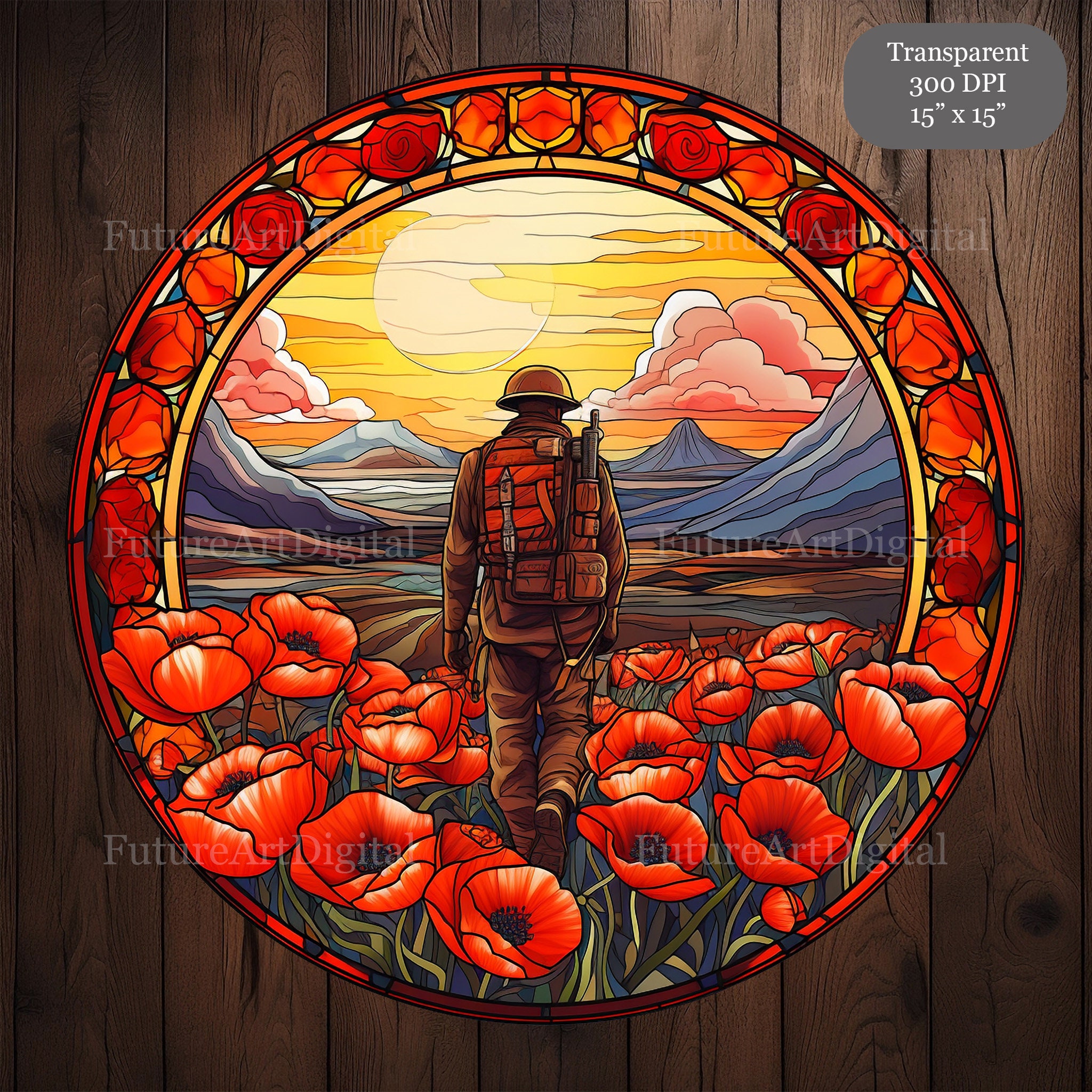 23 Remembrance Day Stained Glass PNG, Poppy Day Art, Lest We Forget ...
