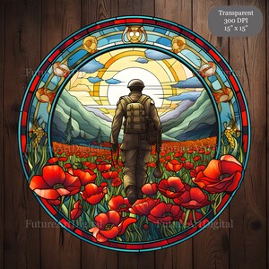 23 Remembrance Day Stained Glass PNG, Poppy Day Art, Lest We Forget ...