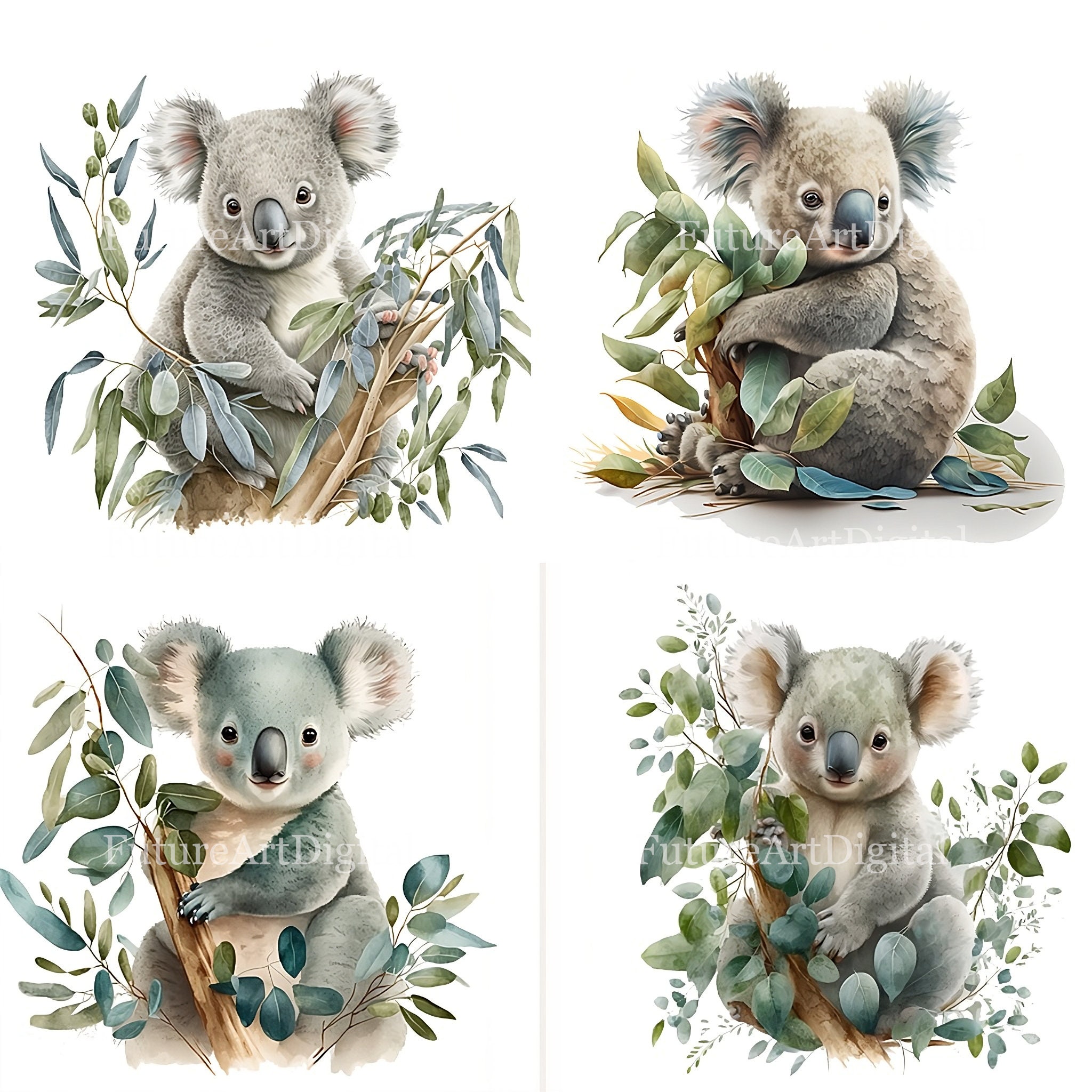 Watercolor Koala Sublimation PNG Koala Digital Clipart Koala - Etsy