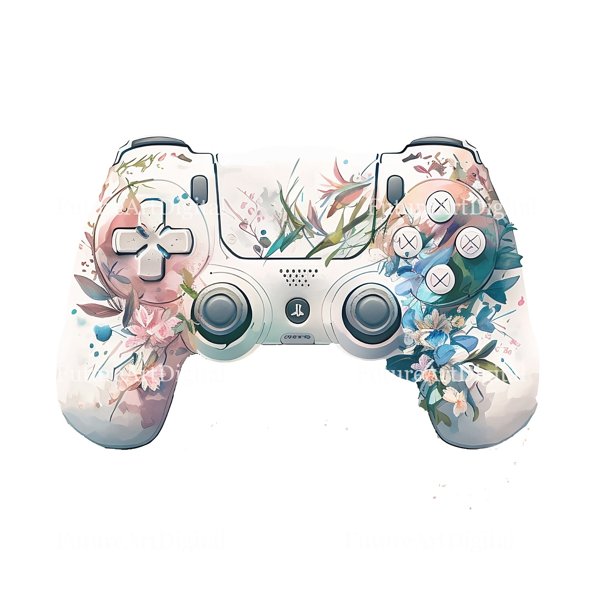 Watercolor Ps Controller Sublimation PNG, Gaming Controller Printable ...