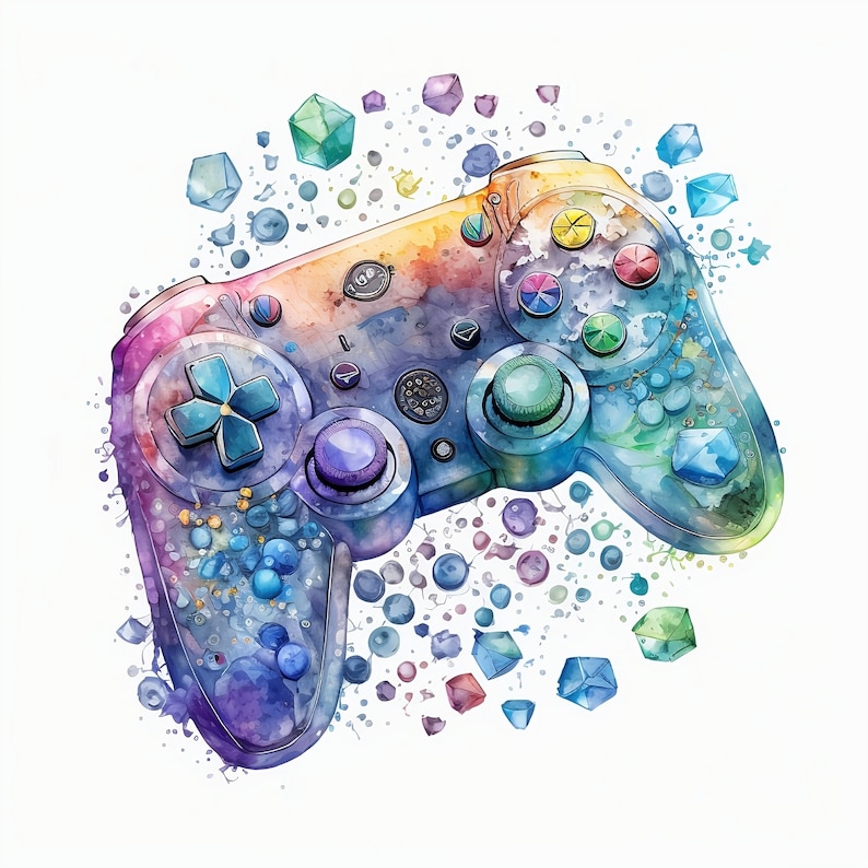 Watercolor Gaming Controller PNG Ps Controller Sublimation - Etsy