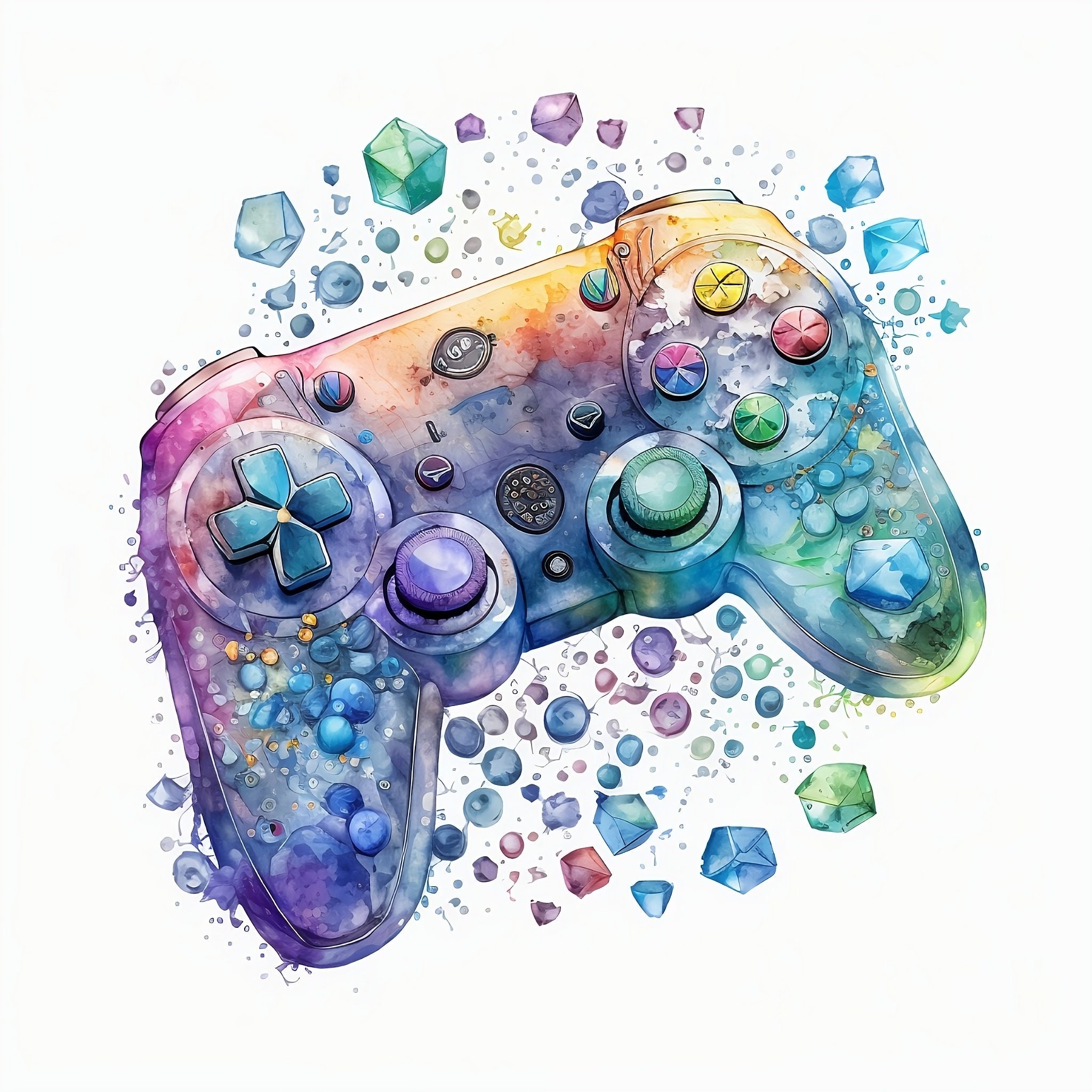 Watercolor Gaming Controller PNG Ps Controller Sublimation - Etsy