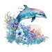 Watercolor Dolphin Digital Clipart, Dolphin Nursery Wall Art, Dolphin ...
