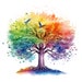 Watercolor Rainbow Tree of Life Sublimation PNG, Tree of Life Digital ...