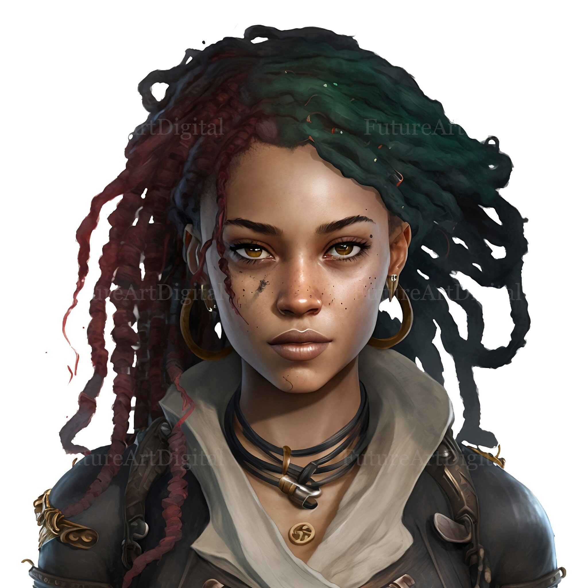 Watercolor Pirate Girl Sublimation PNG, Afro American Pirate Girl ...