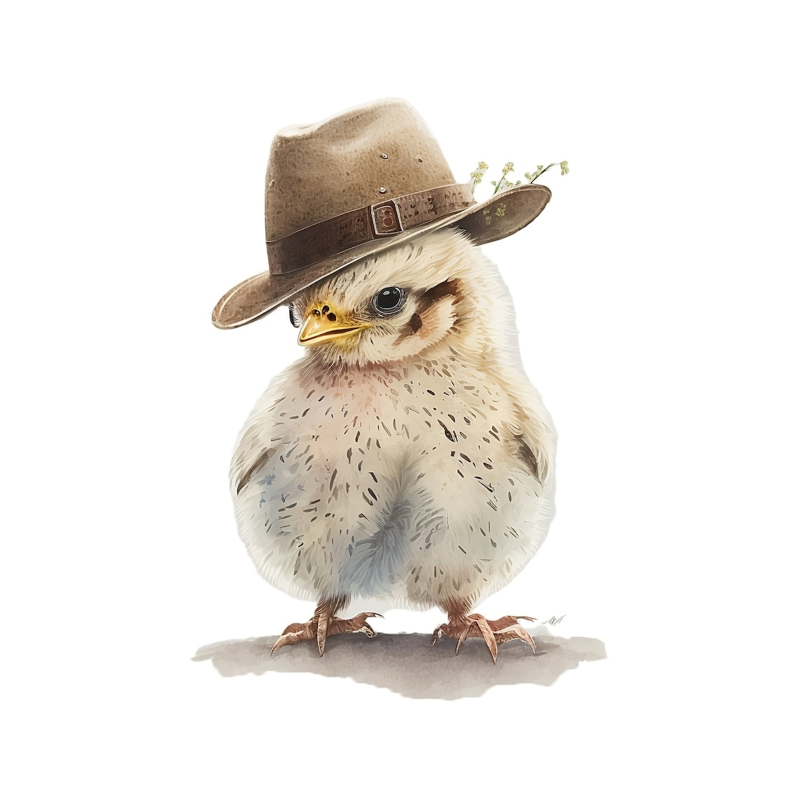 Watercolor Chicken in a Hat PNG Cowboy Chicken Digital - Etsy UK