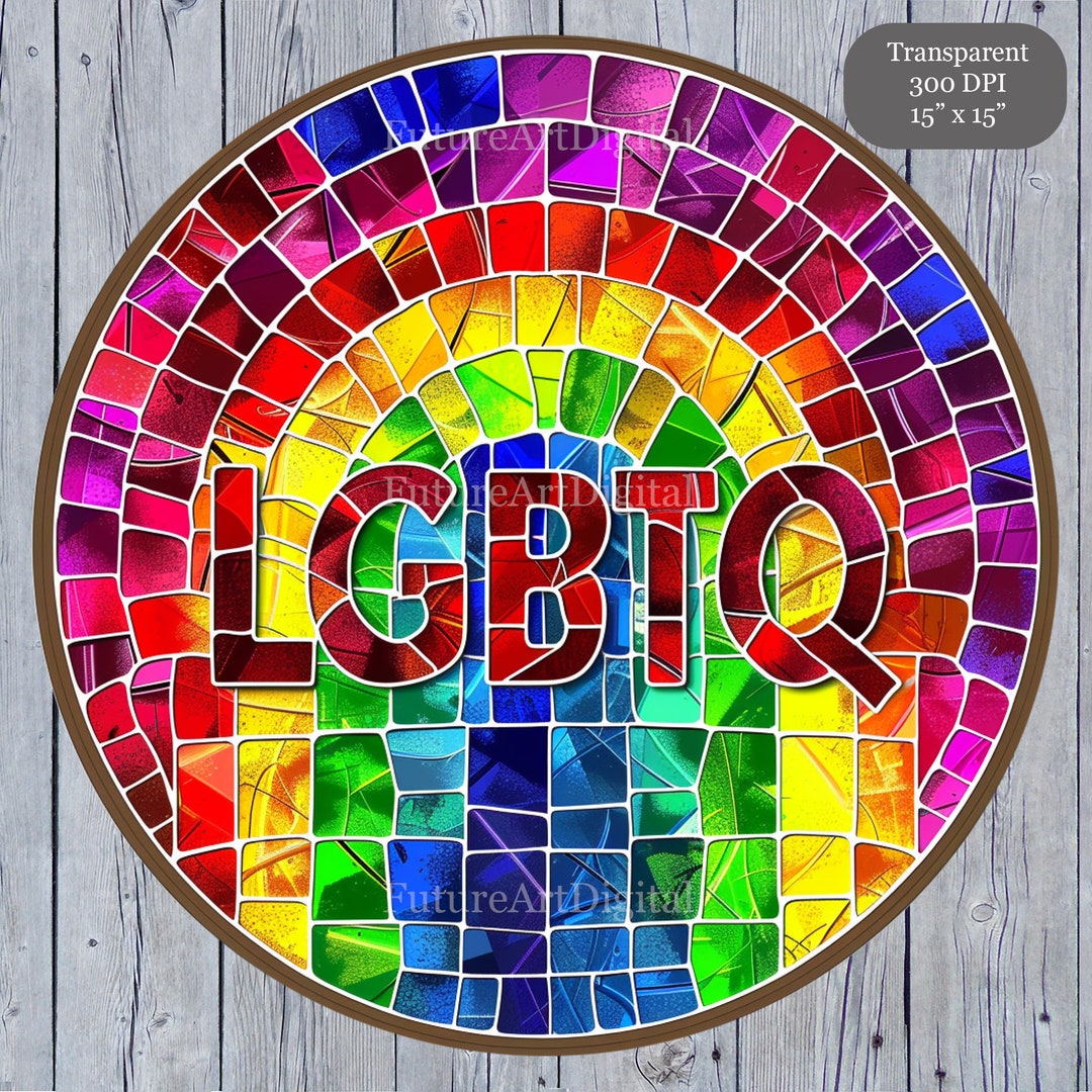 Stained Glass Pride Clipart, LGBTQ Sublimation PNG, Rainbow Flag Wind ...