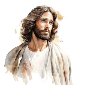 Watercolor Jesus Christ Digital Clipart, Jesus Sublimation Wall Art ...
