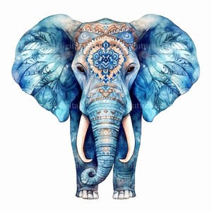 Watercolor Mandala Elephant Printable Wall Art, Elephant Sublimation ...