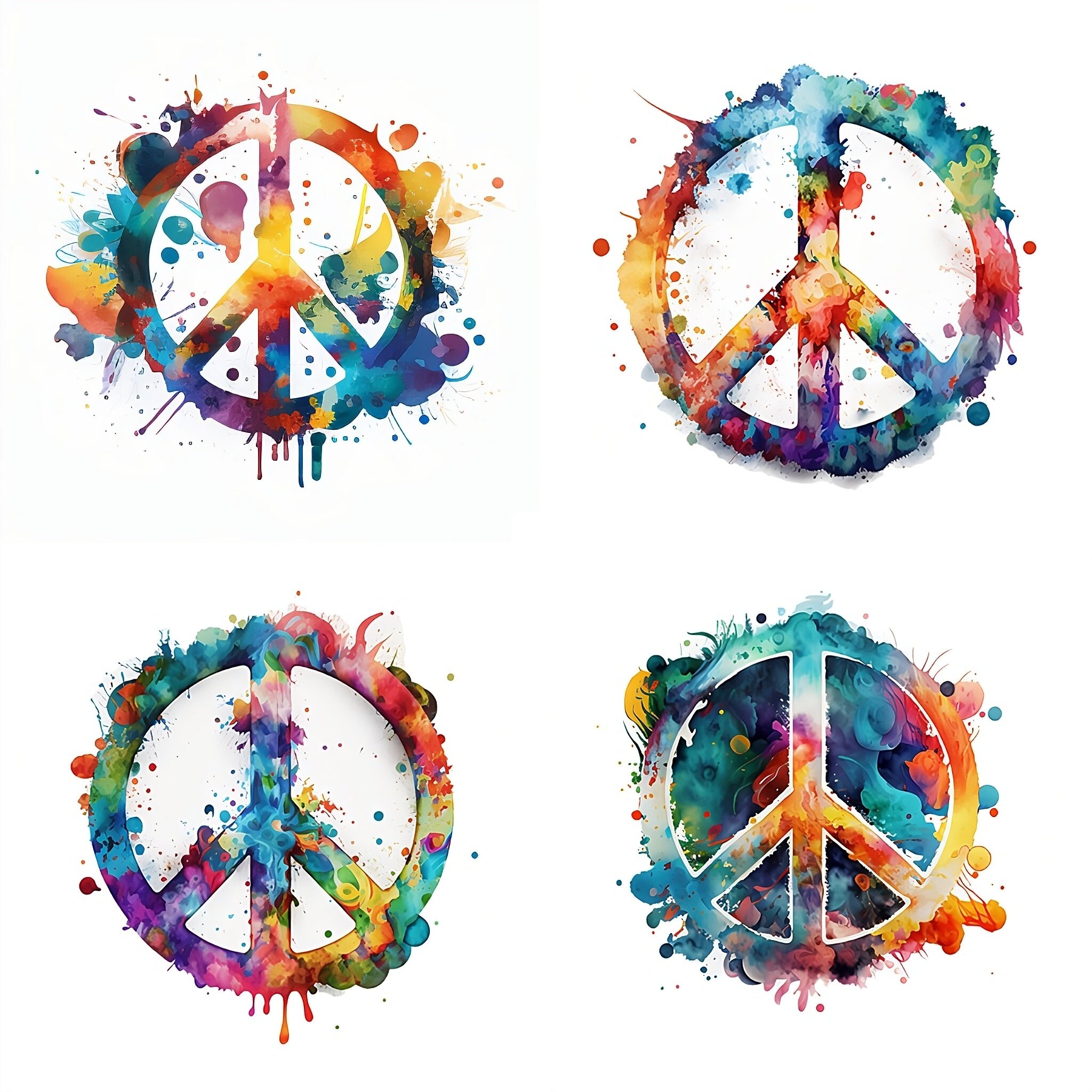 Watercolor Peace Sign PNG Peace Symbol Digital Clipart Peace - Etsy Canada