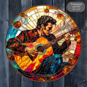 12 Stained Glass Elvis Presley Digital Clipart, Elvis Coaster ...