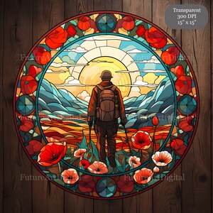 23 Remembrance Day Stained Glass PNG, Poppy Day Art, Lest We Forget ...