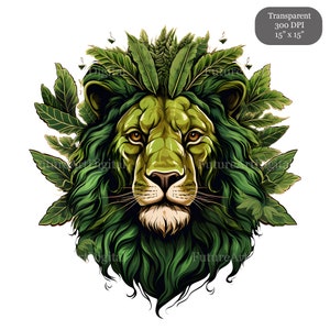 10 Leaf Lion Digital Clipart, Cannabis Lion Sublimation PNG, Weed Lion ...