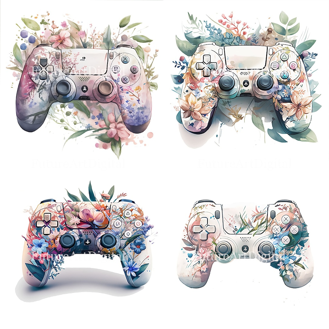 Watercolor Ps Controller Sublimation PNG, Gaming Controller Printable ...