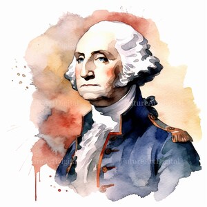 Watercolor George Washington Digital Clipart, President Washington ...