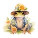 Watercolor Frog Wearing a Dress With Flowers Digital Clipart, Frog in a ...