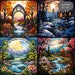Stained Glass Seasons Clipart Bundle, 4 Seasons Tumble Wrap PNG, Winter ...
