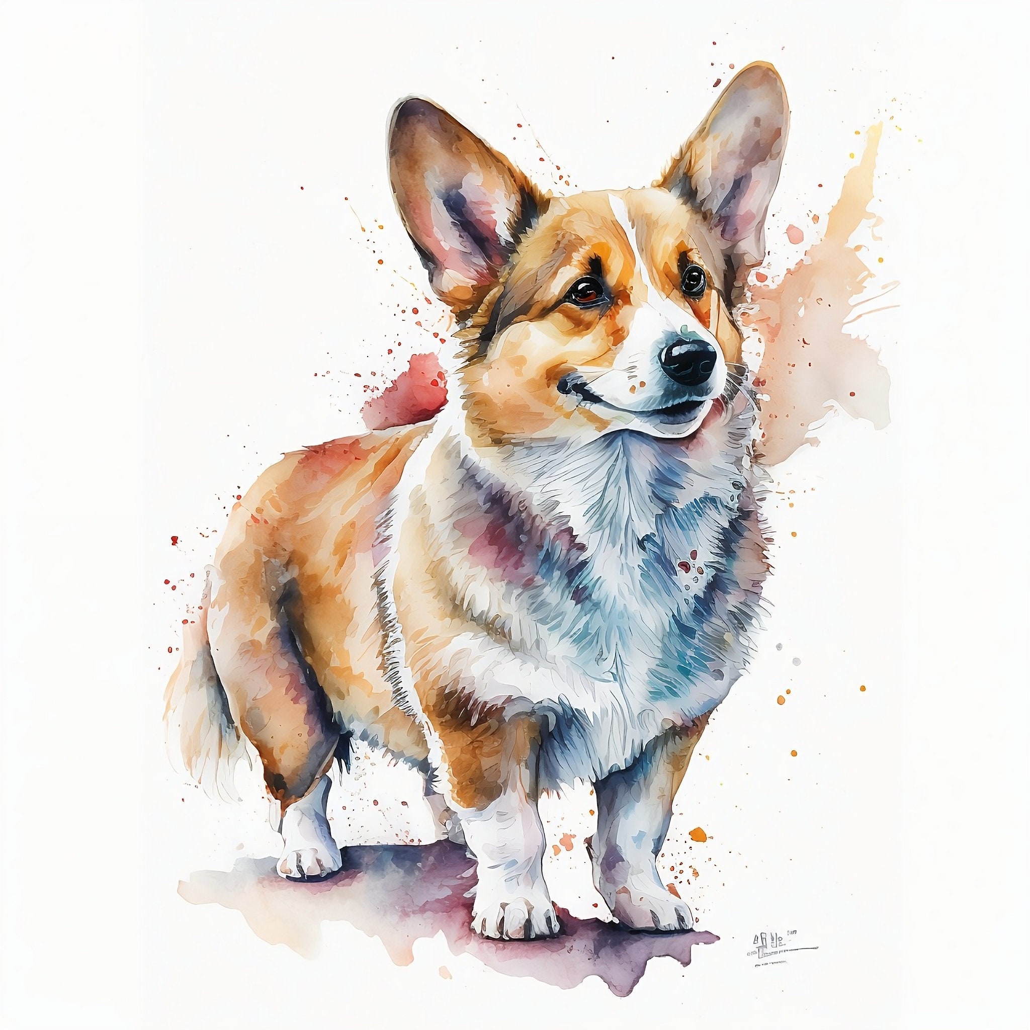 Watercolor Corgi Clipart Corgi Nursery Wall Decor Kids Room - Etsy