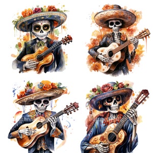33 Watercolor Day of the Dead PNG Día De Muertos Digital - Etsy UK