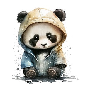 Watercolor Chibi Baby Panda Sublimation PNG, Chibi Panda Baby Digital ...