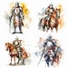 Watercolor Medieval Knight Sublimation PNG, Knight Digital Clipart ...