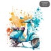 Watercolor Vespa Sublimation PNG, Green Vespa Digital Clipart, Vespa ...