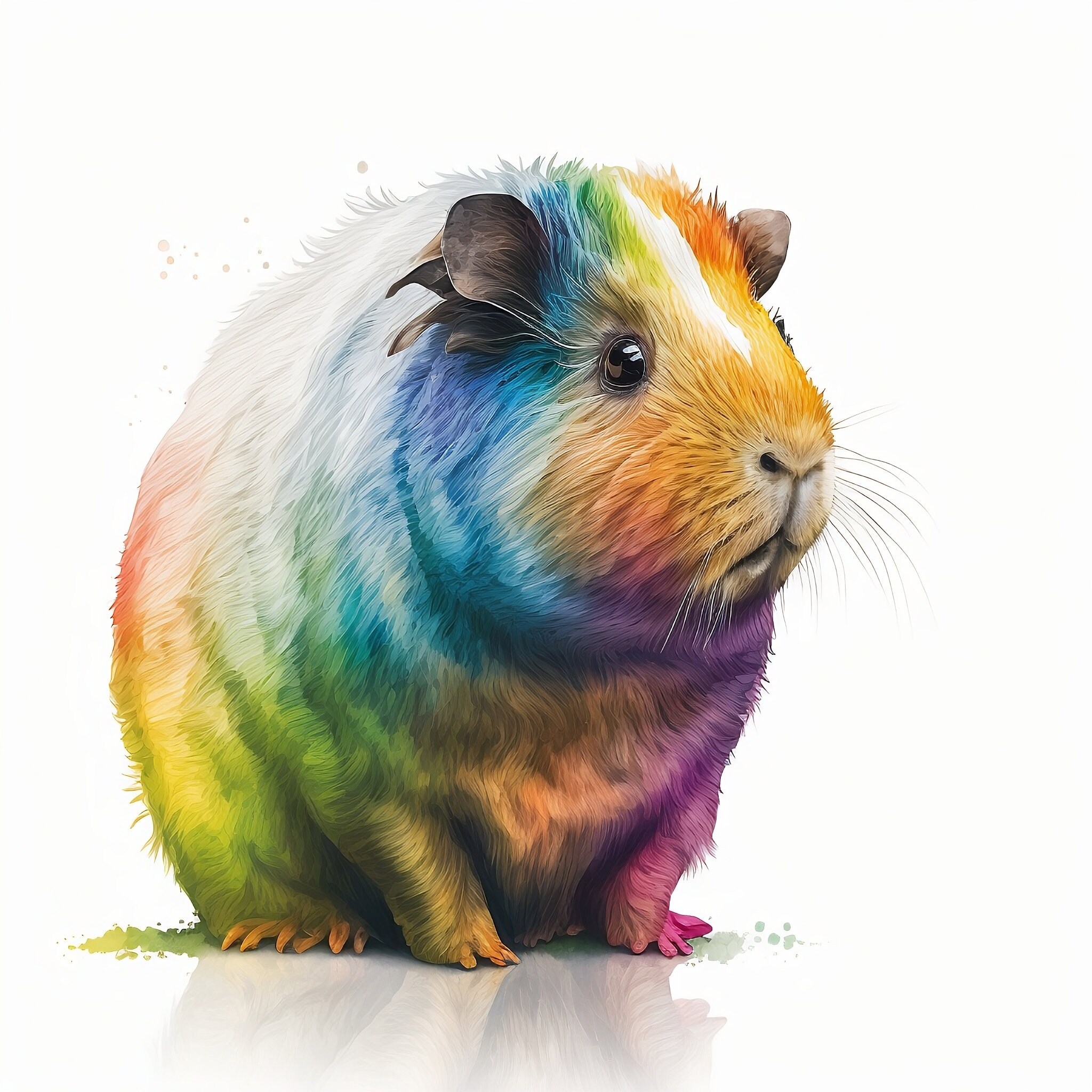 Guinea Pig Printable Clipart, Watercolor Guinea Pig Nursery Wall Art ...