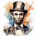 Watercolor Abraham Lincoln Digital Clipart, Abe Lincoln Sublimation PNG ...