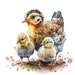 Watercolor Chickens Digital Clipart, Chicken Family Printable Wall Art ...
