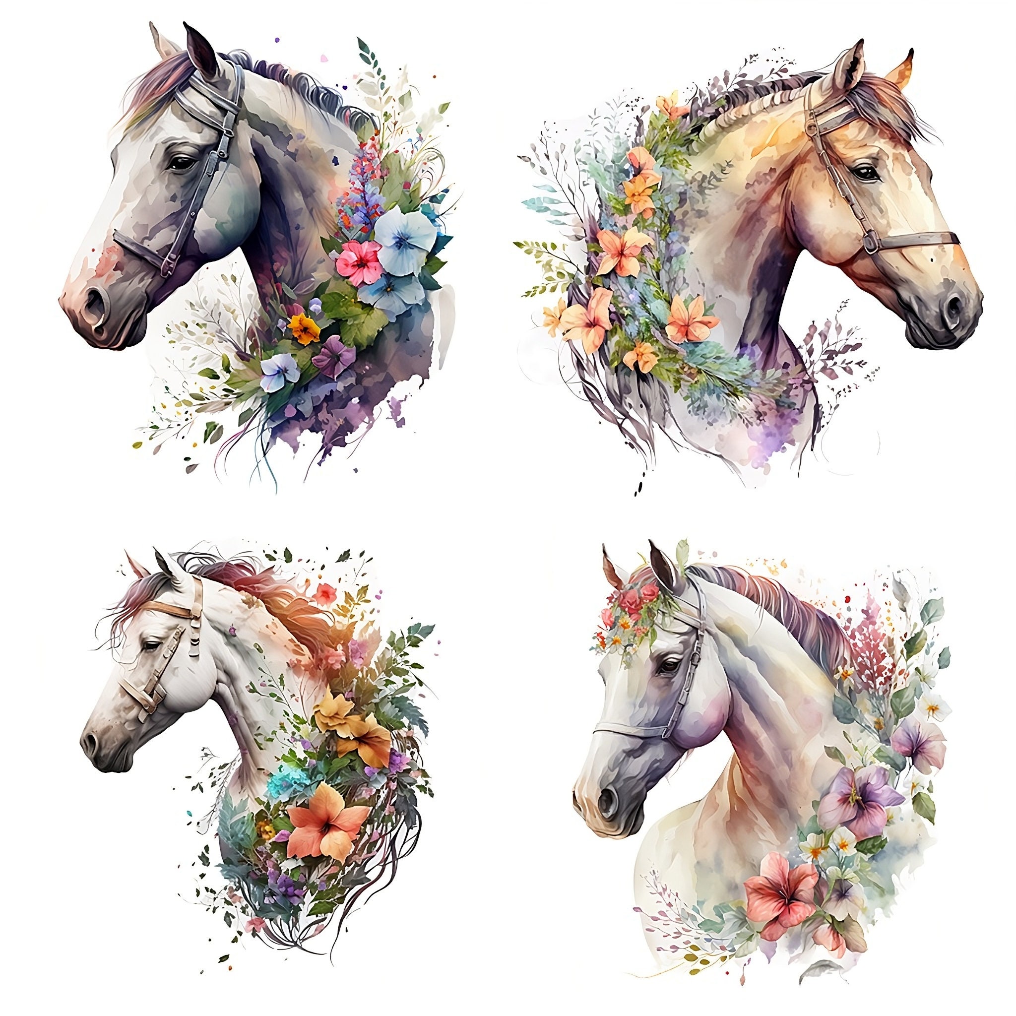 Watercolor Horse Head Sublimation PNG Horse Head Digital - Etsy