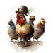 Watercolor Chicken Family Sublimation PNG, Chicken Family Digital ...