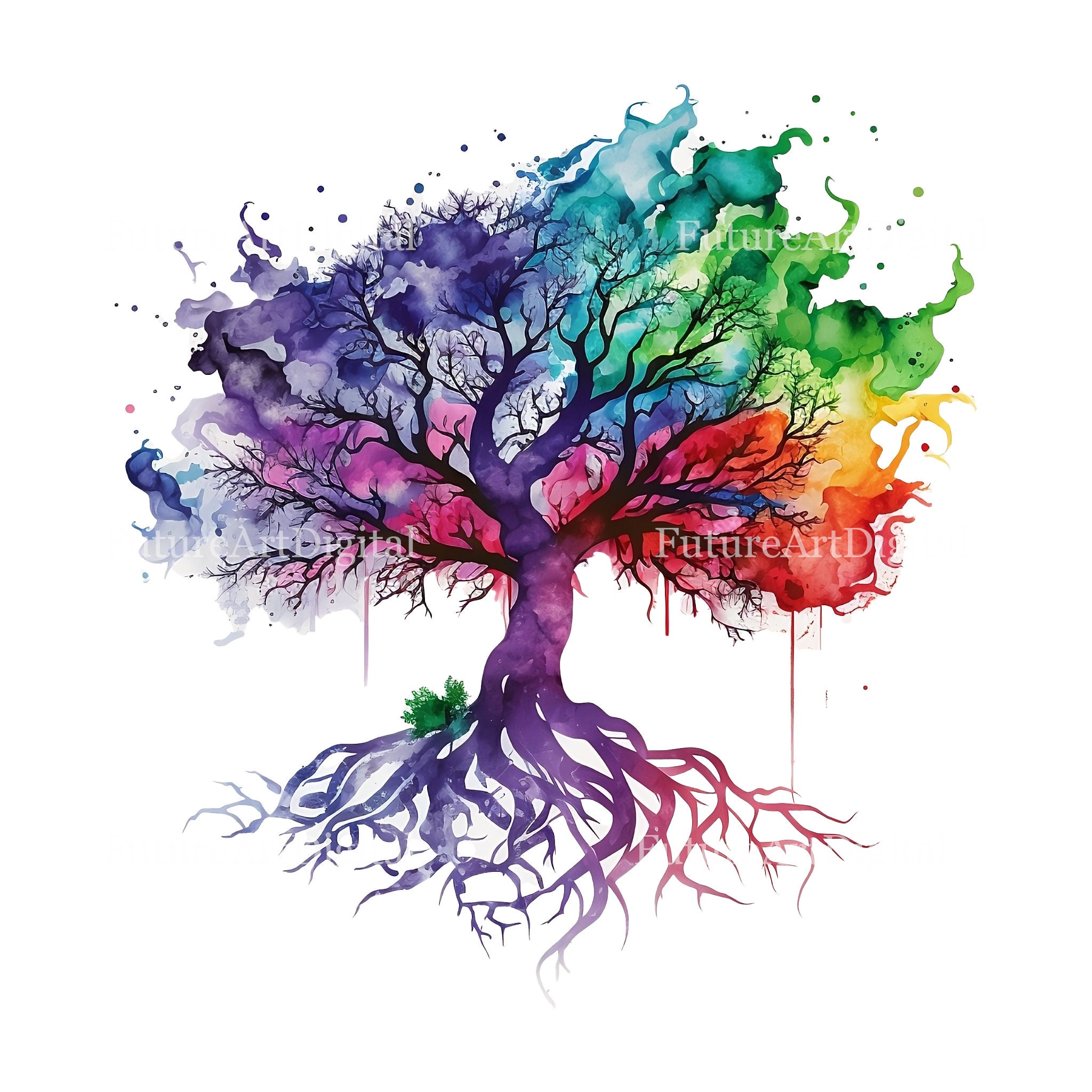 Watercolor Tree of Life PNG, Tree of Life Digital Clipart Wall Decor ...
