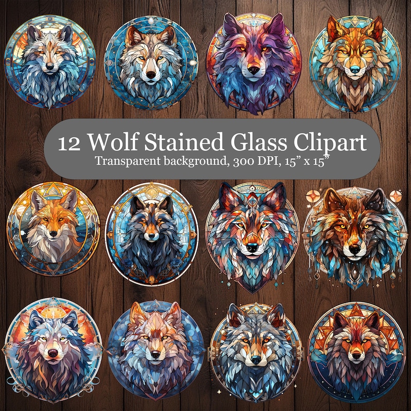 Wolf Stained Glass - Etsy