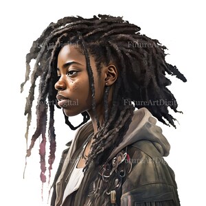 Watercolor Dread Loc Black Girl Digital Clipart, Afro American Dread ...