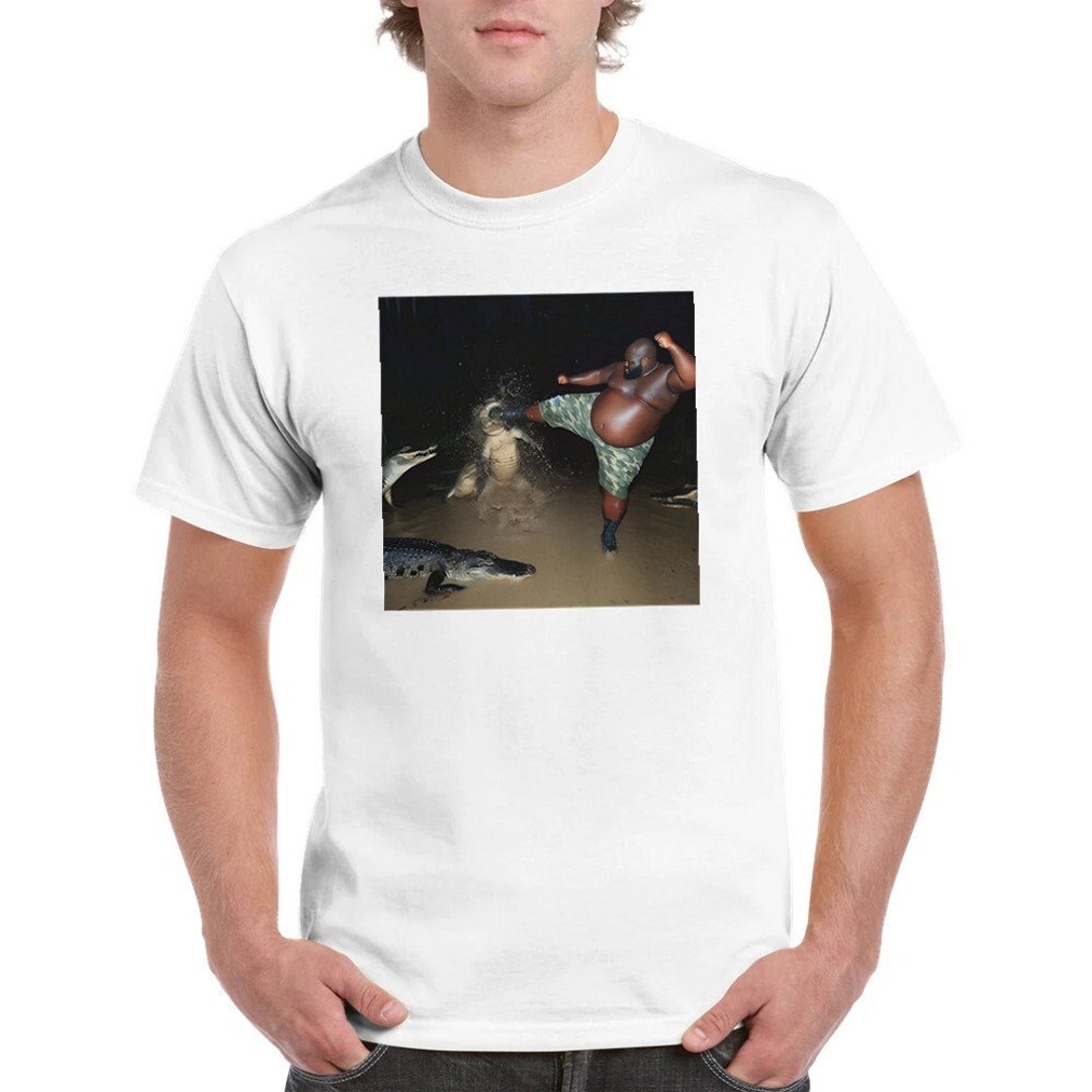 Gumbo Slice T-shirt, Man Kickin Alligator Meme T-shirt, the Legend of ...