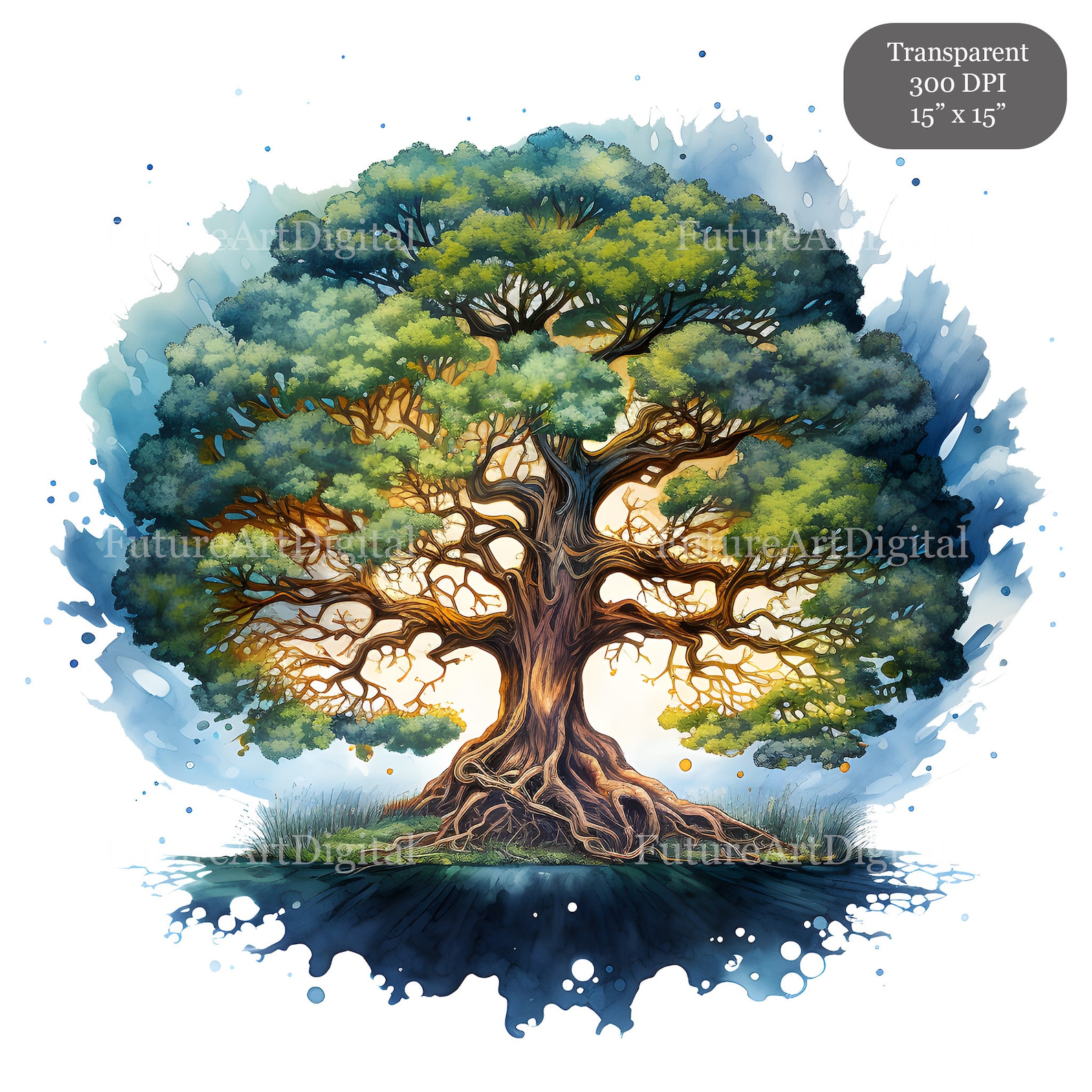 12 Watercolor Tree of Life Sublimation PNG, Colorful Tree of Life ...