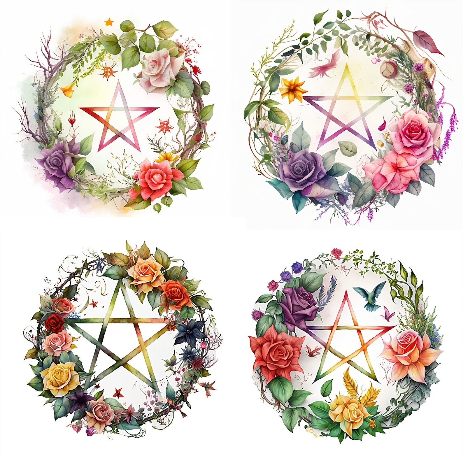 Watercolor Pentagram PNG Pentagram Digital Clipart Pentagram - Etsy