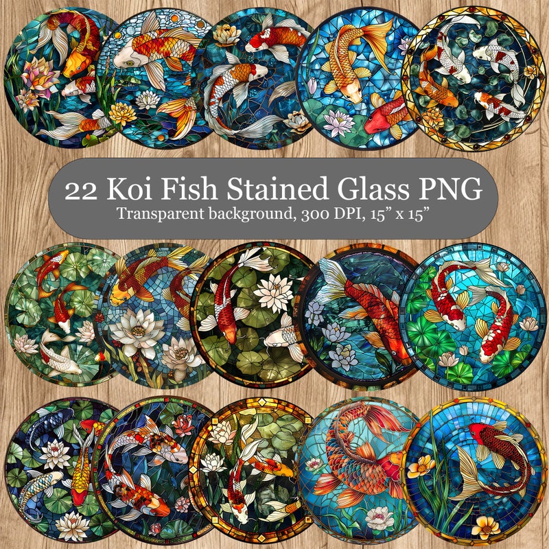 Stained Glass Koi Fish - Etsy