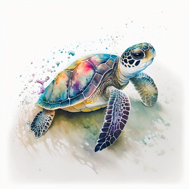 Sea Turtle Printable Baby Turtle Digital Download File - Etsy