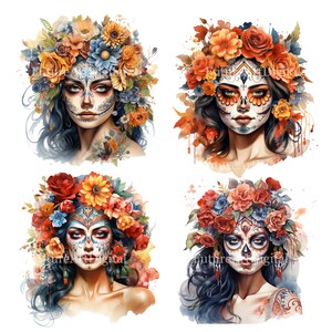 33 Watercolor Day of the Dead PNG Día De Muertos Digital - Etsy UK