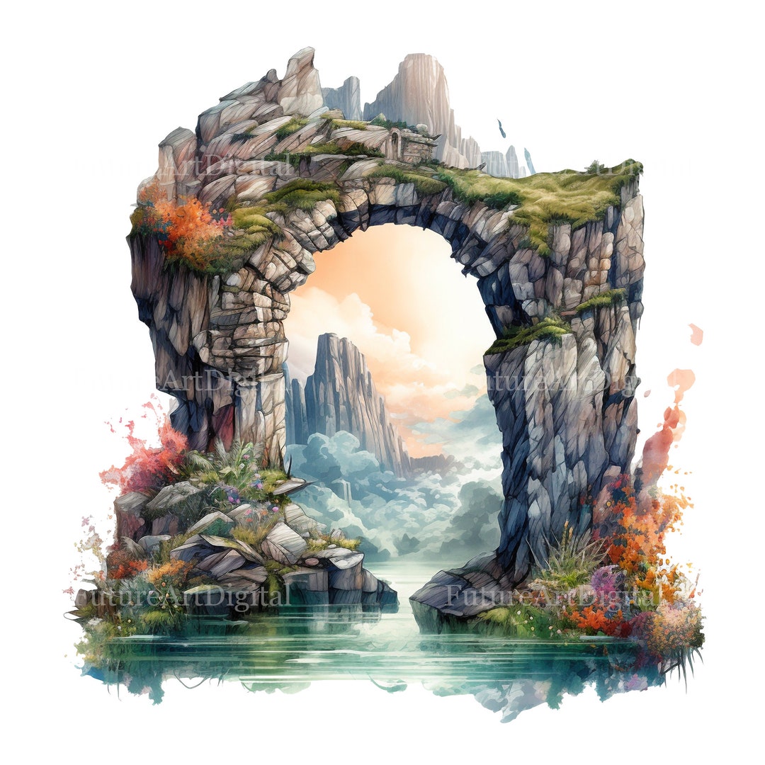 Set of 12 Portal to Another World Digital Clipart, Watercolor Portal ...
