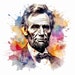 Watercolor Abraham Lincoln Digital Clipart, Abe Lincoln Sublimation PNG ...