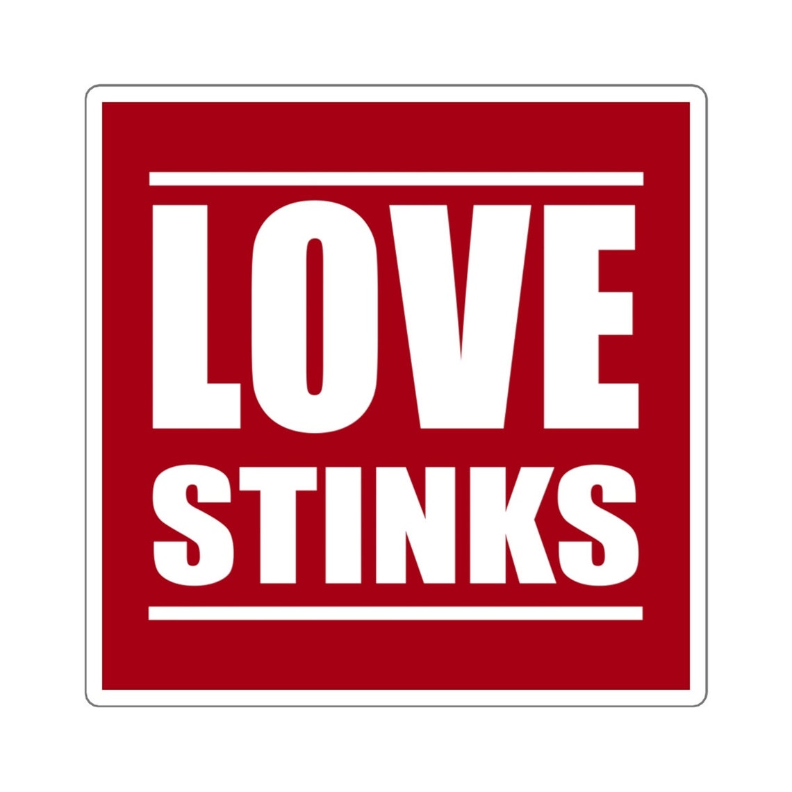 Love Stinks - Square Sticker - Etsy