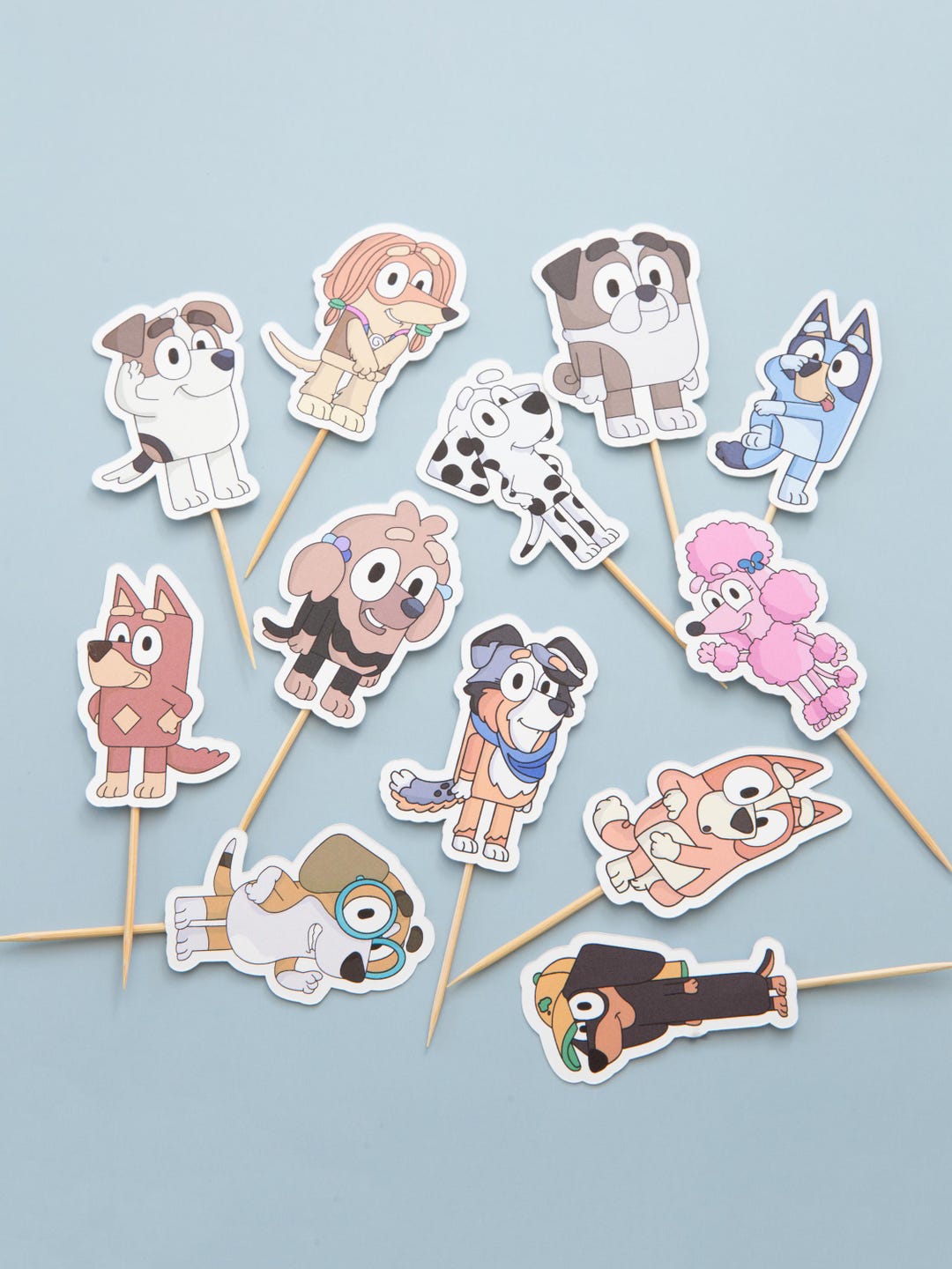 Bluey and Friends Cupcake Toppers Birthday Party Cupcake Picks Bluey ...