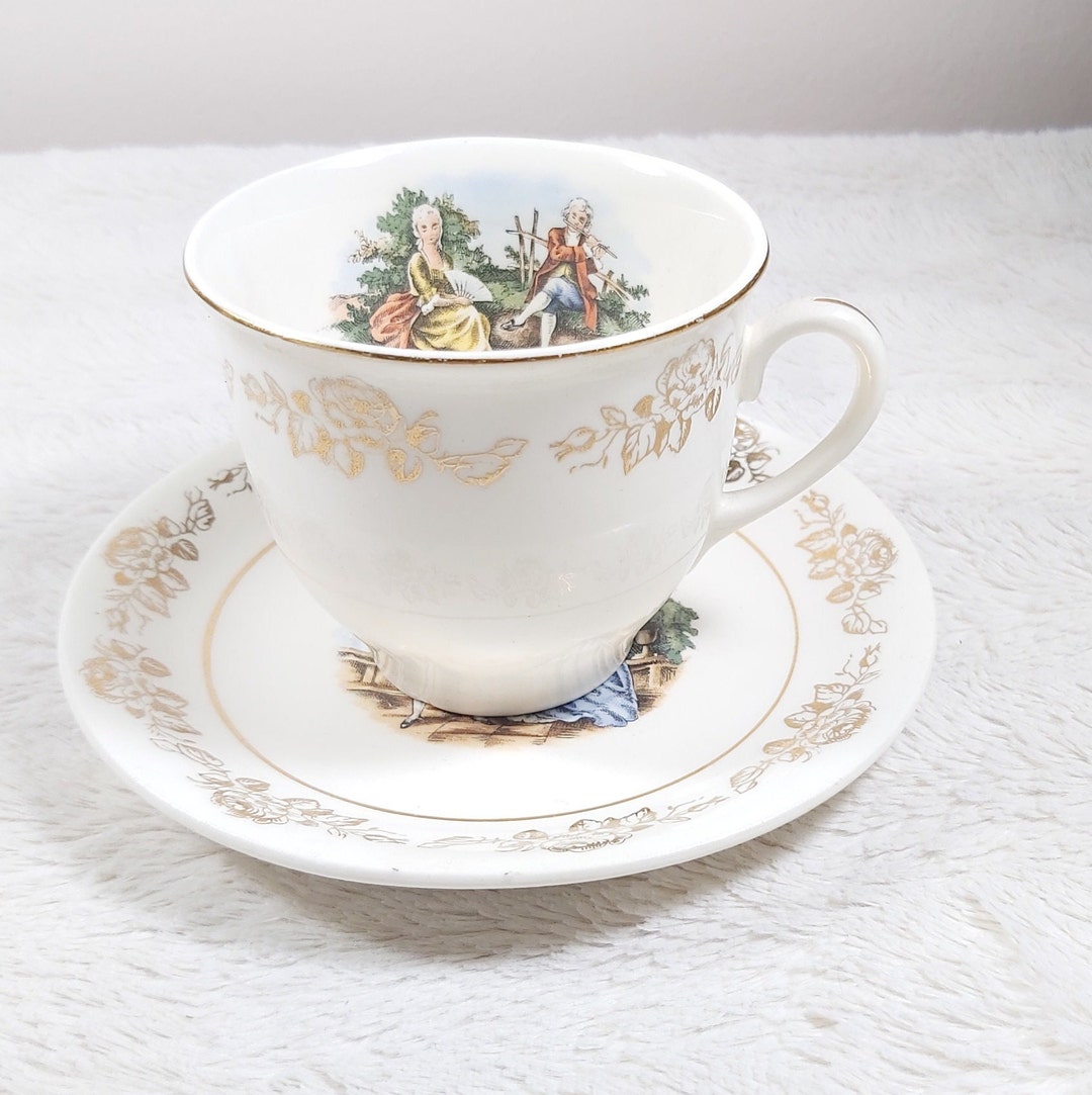 Vintage 22K Gold Menuet Teacup & Saucer Set Elegant Victorian Tea Party ...