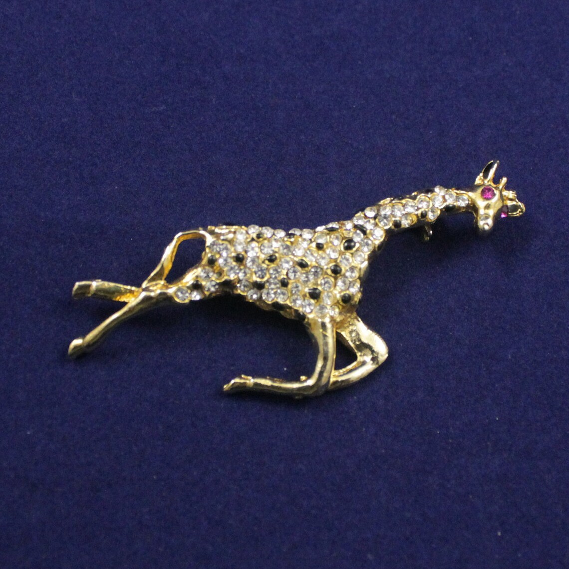 Vintage Giraffe Brooch With Rhinestones - Etsy